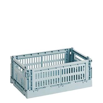 HAY Hay Transportbox Colour Crate S aus recyceltem Polypropylen in der Farbe Dusty blue