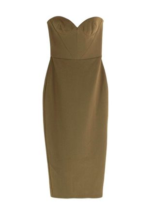 Alex Perry Olive Green Strapless Stretch Cup Dress Size XXS