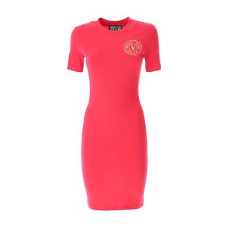 Versace Jeans Couture Femme, Robes, Rose, Taille: 42 FR Robe Polo Rose avec Logo V-Emblem