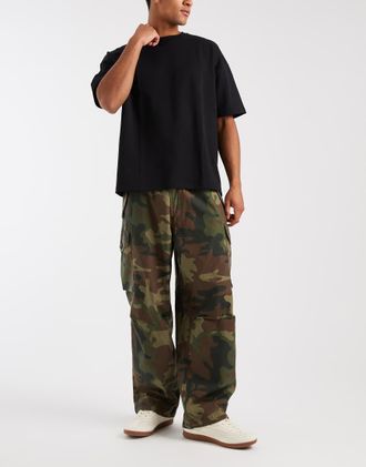 Levi's Field - Pantalon cargo baggy &agrave; imprim&eacute; camouflage-Vert