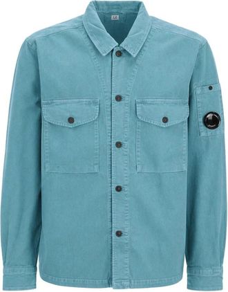 C.P. Company C.p. Company, Homme, Vestes, Bleu, Taille: XL Chemise Veste Boutonn&eacute;e en Velours C&ocirc;tel&eacute; &agrave; Lentille