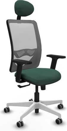 Piqueras y Crespo Schreibtischstuhl mit Rollen aus Silikon Zulema mit 2D-Armen, h&ouml;henverstellbare Lendenwirbelst&uuml;tze und festes Kopfteil, ausgestattet mit 3 Positionen 