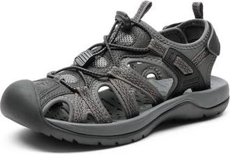 Dream Pairs Sandales Sport pour Femmes Antidérapantes et Légères Sandale de Extérieur Athlétiques Chaussure dété Confortable,Size 40.5,Noir/Gris Foncé,DWUMST2502