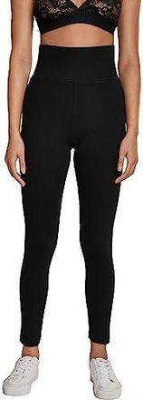 Urban Classics Legging pour Femme en Coton Jersey et Élasthanne, Moulant, Flexible, Taille Basse, pour le Sport et le Quotidien, Noir, Taille S