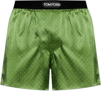 Tom Ford Homme, Sous-v&ecirc;tements, Vert, Taille: S Silk Boxers with Logo
