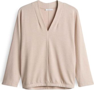 OPUS Damen Dreiviertelarmshirt | SLUTO Loose Jerseyshirt Macadamia, 42