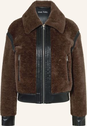 Marc Aurel Marc Aurel Kunstfell-Jacke Im Materialmix braun