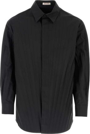 Valentino Garavani Homme, Chemises, Noir, Taille: M Chemise &agrave; Manches Longues Ray&eacute;e