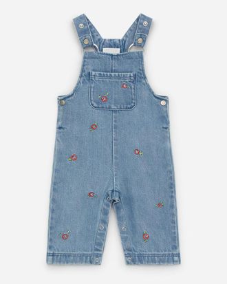 Arket Bestickte Jeans-Latzhose -Blau