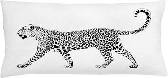 Abakuhaus Leopard Kissenbezug, Monochromatische 4 Legged, Dekorativer Kopfkissenhülle mit Beidseitiger Druck, 90 x 40 cm, Charcoal Grau und Weiß