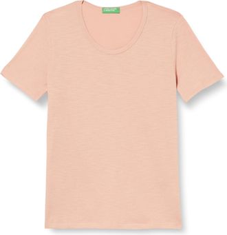 Benetton Undercolors of Benetton T-Shirt Damen, Dunkles Puder, 04 W, Large