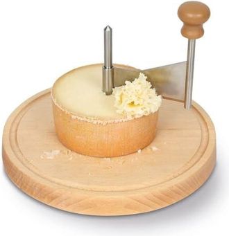 Generic Roulette à fromage élégante avec couvercle, base en bois de chêne et lame amovible en acier inoxydable pour créer des boucles de fromage et des formes