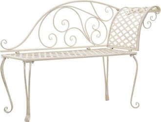 vidaXL Garten-Chaiselongue 128 cm Metall Antik Wei&szlig; - Vidaxl