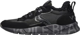 Voile Blanche Baskets en suède et Tissu, Noir- 45