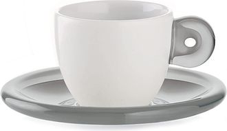 Guzzini Gocce, 6 Espressotassen mit Untertassen - Himmelgrau, 35 x 30 x h9,5 cm | 50 cc - 26690192