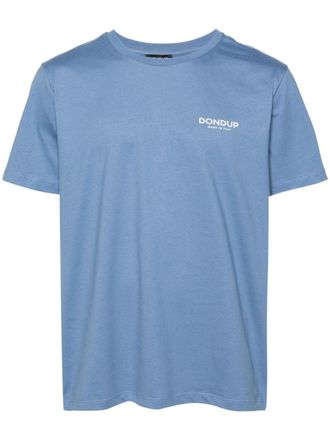 Dondup t-shirt en coton &agrave; logo imprim&eacute; - Bleu