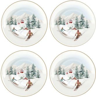 Easy Life Set mit 4 Desserttellern, Ø 19 cm, aus Porzellan