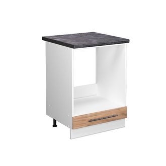 Vicco Herdumbauschrank Fame-Line, Goldkraft Eiche/Weiß, 60 cm, AP Anthrazit