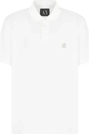 A|X Armani Exchange Homme, Tops, Blanc, Taille: M Polo Noir Regular Fit en Coton