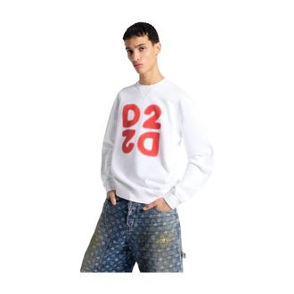 Dsquared2 Cool Fit Crewneck - Homme - Sweatshirts et sweats &agrave; capuche - Blanc - Taille: M