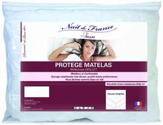 Nuit de France Nuit De France 329376 Matratzenschoner Baumwolle/Polyester Weiß, weiß, 140 x 190 cm