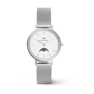Daniel Wellington Femme, Accessoires, Gris, Taille: ONE Size &Eacute;l&eacute;gante Montre de Dames Lune Argent&eacute;e
