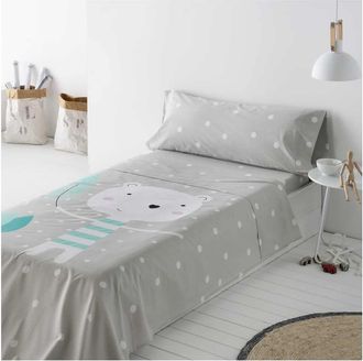 COTTON ARTEAN Bettwäsche-Set für Kinder/Jugendliche, 90 x 190/200 cm, 100 % Baumwolle, Grau