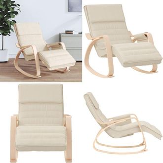 vidaXL Schaukelstuhl Creme Stoff - Schaukelstuhl - Relaxsessel - Gartenstuhl - Esszimmerstuhl - Wohnzimmerstuhl - Home & Living