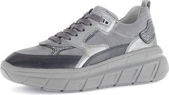 Gabor Damen Low-Top Sneaker, Frauen Sneaker,Weiss,schwarz,Jollys,Glitzer,blau,Rolling-Soft,Sensitive,Basic,Derby,Silber,grau Kombi,40 EU / 6.5 UK