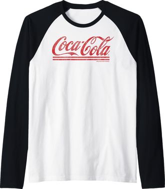 Coca Cola Ware Distressed Cursive Logo Raglan