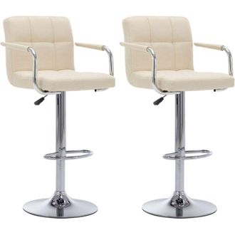 vidaXL Barhocker 2 Stk. Creme Stoff Vidaxl