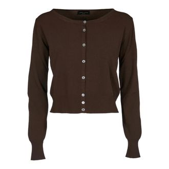 Roberto Collina Femme, Pulls, Brun, Taille: 38 FR Pulls Coreana Marron