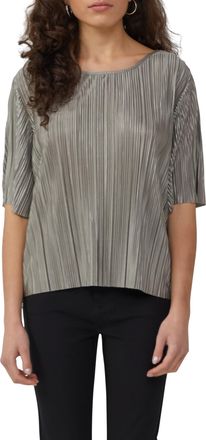 QS by s.Oliver Shirt mit Plisseefalten Taubengrau M