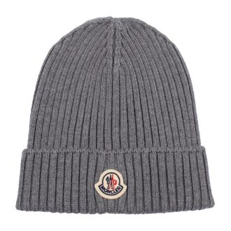 Moncler Logo Wollm&uuml;tze - - Accessories - unisex - Grau - S