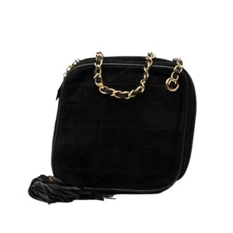Chanel Sac bandouli&egrave;re en daim Pre-owned - Femme - Pre-owned - Noir - Taille: ONE Size