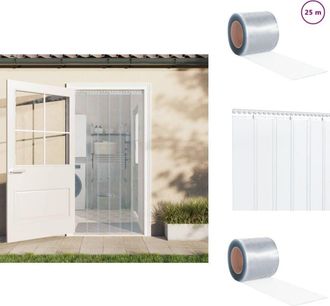 vidaXL Rouleau de rideau en bande pvc 2 mm x 200 mm 25 m - Rideau Pvc - Rideau Transparent - Rideau Separation Pi&egrave;ce - Rideau Industriel - Rideau Magasin