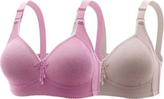 Generic Bustier & Couverture Compl&egrave;te Soutien-gorge &agrave; armatures Grande Taille Soutien-gorge sans anneau en acier Soutien-gorge quotidien, bleu, B