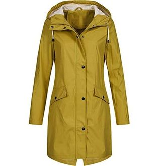 Generic FGUUTYM Veste de pluie longue pour femme - Imperm&eacute;able et respirante - Veste dext&eacute;rieur pour femme - Veste softshell - Imperm&eacute;able - Veste dautomne - 