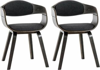 Clp Lot de 2 chaises de salle à manger Kingston en Tissu Gris / Gris foncé