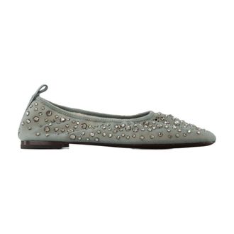 Tory Burch Womens Crystal-Embellished Nylon Ballet Flat Blue