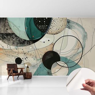 Tulup Carta Da Parati Autoadesiva - Impermeabile - Murale Da Parete - Decorazione Murale - Cerchi Colorati 416x254 Cm