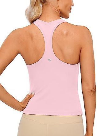 CRZ YOGA Butterluxe Débardeur à Dos Nageur pour Femme Fitness Athletic Yoga sans Manches Tank Top Pivoine Rose 40