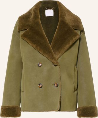 Rich & Royal Cabanjacke In Lederoptik Mit Kunstfell gruen
