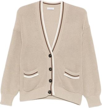 Brunello Cucinelli Femme, Pulls, Brun, Taille: 40 FR Buttoned Cardigan