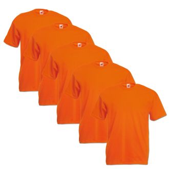 Fruit Of The Loom Original T Rundhals T-Shirt F140 5er Pack- Gr. XXL, Orange