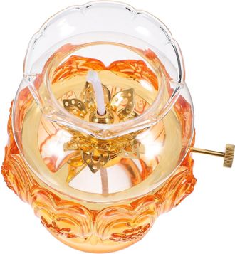 NUOBESTY Vintage Farbverlauf Glas &Ouml;llampe ohne &Ouml;l Kerosinlaterne f&uuml;r Innenr&auml;ume Dekorative Petroleumlampe mit Retro Design K&uuml;nstlerische Tischlampe f&uuml;r Notbele