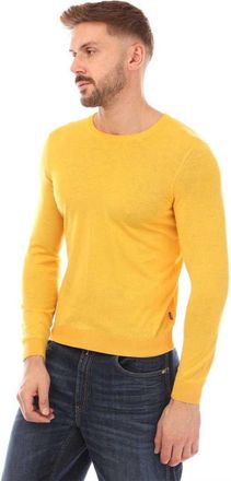 HUGO BOSS Pullover f&uuml;r Herren, Schurwolle, Schmal (Gelb)