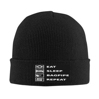 Generic Doux Bonnet dhiver Tricot&eacute;, Cornemuse dr&ocirc;le Manger Dorm R&eacute;p&eacute;ter Cornemuse, Unisexe Beanie Hats, Bonnet Hiver Chaud Tricot pour Ski, Sports, Femme