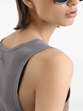Dolce & Gabbana Rundhals-Tanktop mit Print - Grau