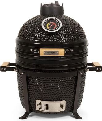 Patton Kamado barbecue c&eacute;ramique Premium 15 avec d&eacute;flecteur de chaleur - Noir